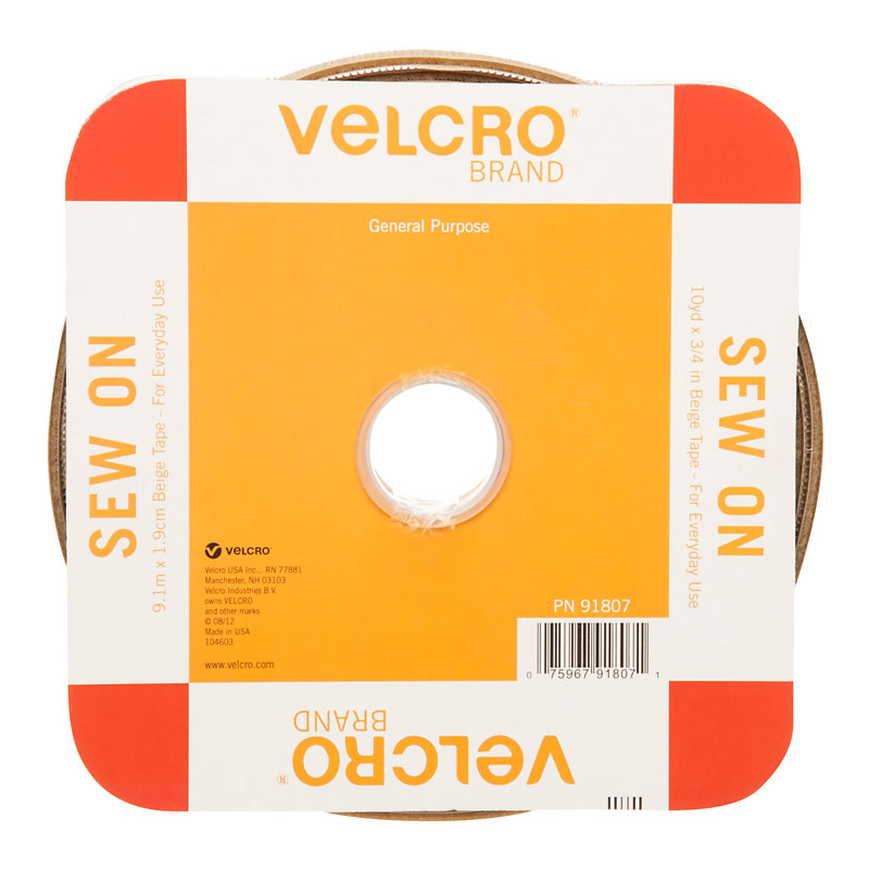 Velcro Sew On 3/4" Reel 30 Feet Beige - 123Stitch