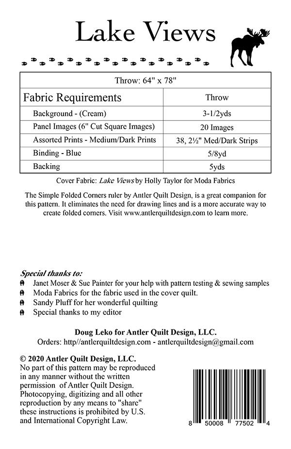 Antler Quilt Design Lake Views - Quilt Pattern - 123Stitch