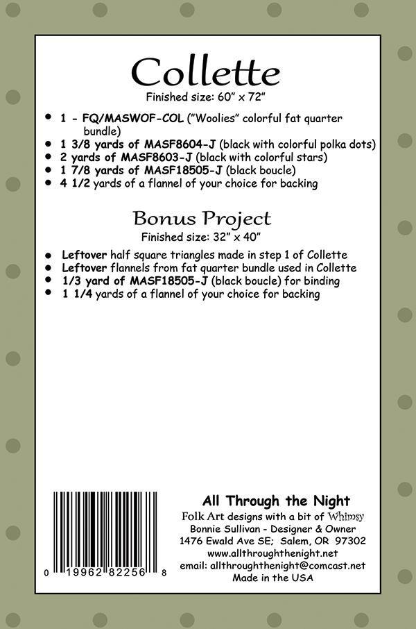 All Through The Night Collette - Quilt Pattern - 123Stitch