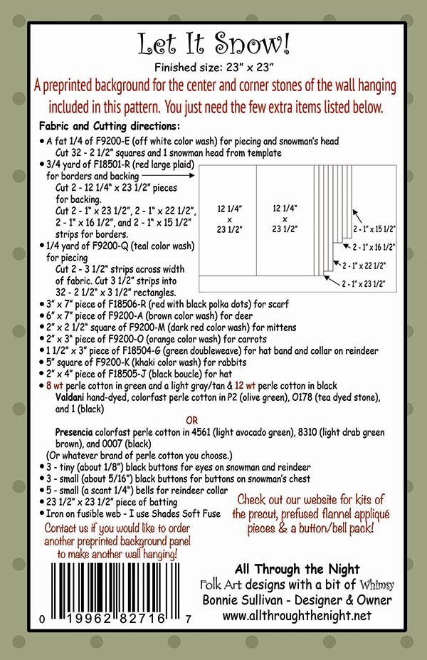 All Through The Night Let It Snow - Quilt Pattern - 123Stitch