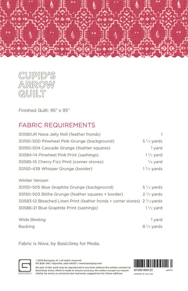 BasicGrey Cupids Arrow - Quilt Pattern - 123Stitch