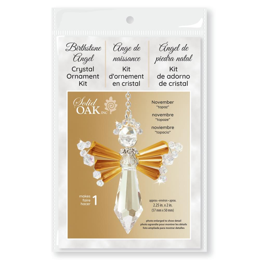 Solid Oak November/Topaz - Birthstone Angel Suncatcher Ornament Kit ...