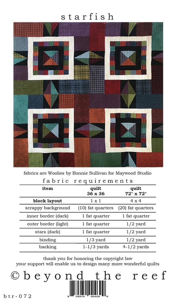 Beyond The Reef Starfish - Quilt Pattern - 123Stitch