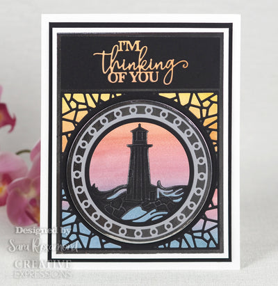 Sue Wilson Beach Lighthouse Stained Glass - Craft Die CED24013 - 123Stitch