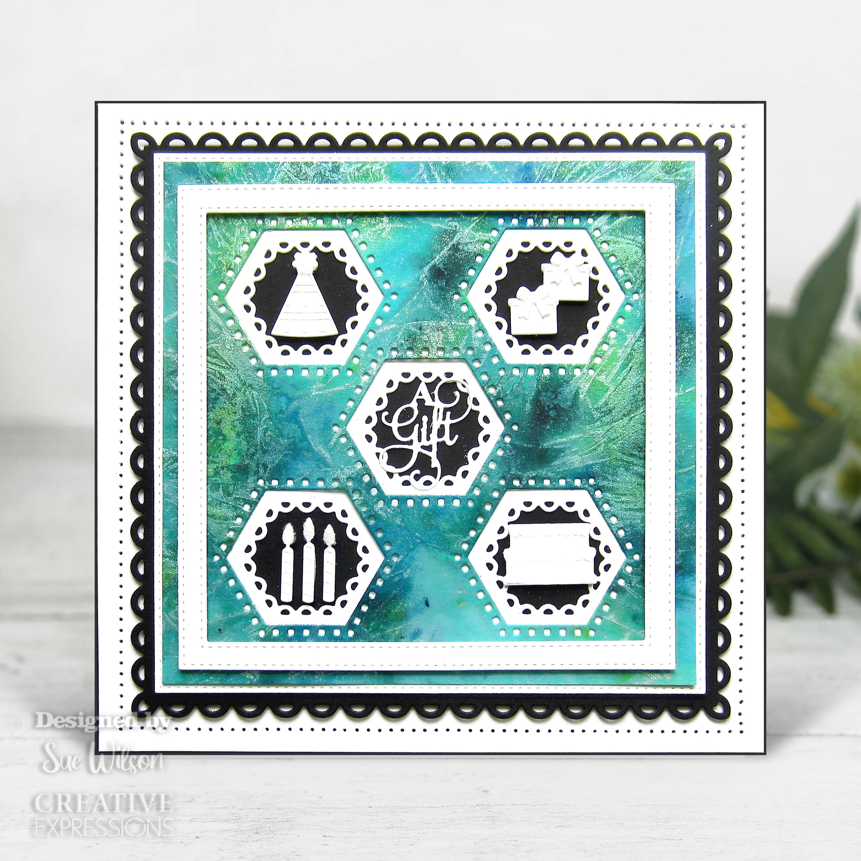 Sue Wilson Hexagon Aperture - Squares Collection - Craft Die Set ...