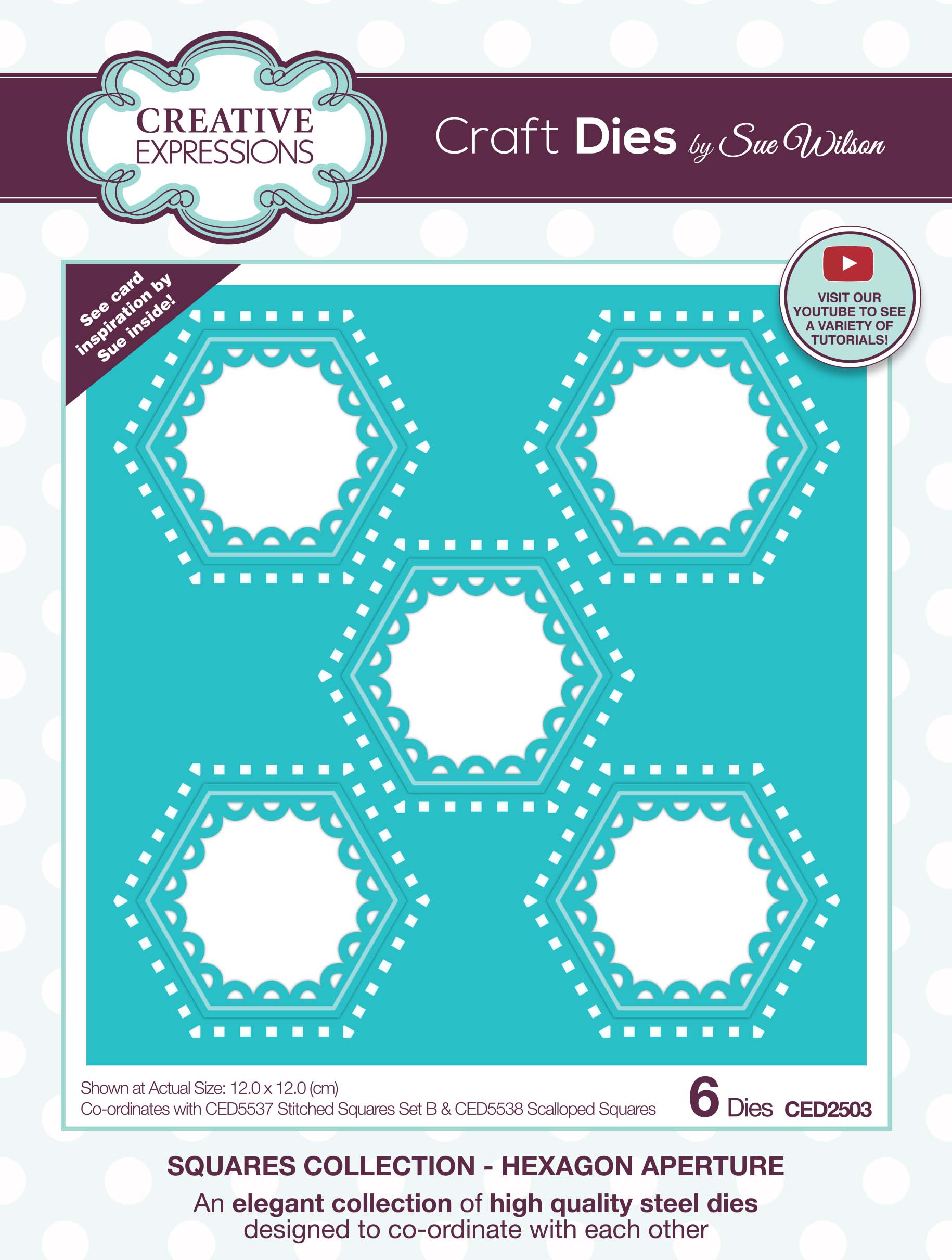 Sue Wilson Hexagon Aperture - Squares Collection - Craft Die Set ...