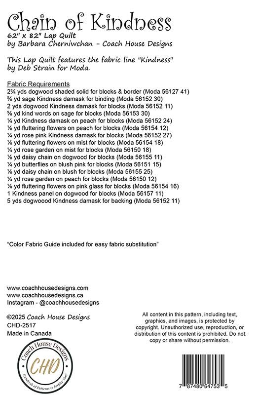 Coach House Designs Chain of Kindness - Quilt Pattern - 123Stitch