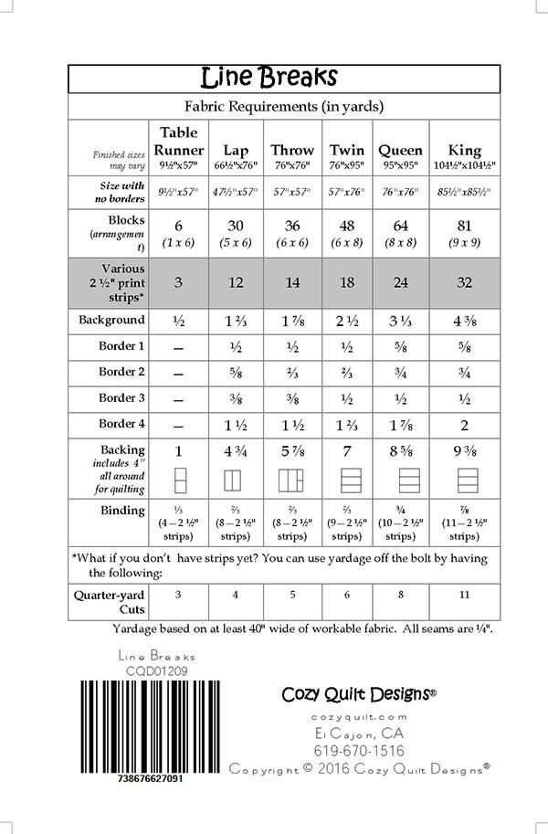 Cozy Quilt Line Breaks - Quilt Pattern - 123Stitch