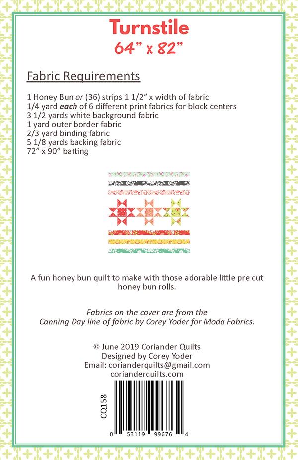 Corey Yoder Coriander Quilts Turnstile - Quilt Pattern - 123Stitch