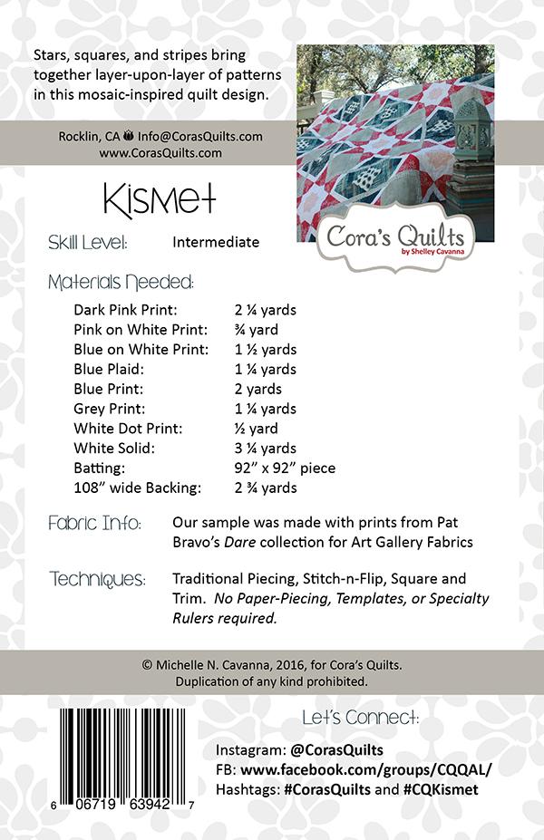 Coras Quilts Kismet - Quilt Pattern - 123Stitch