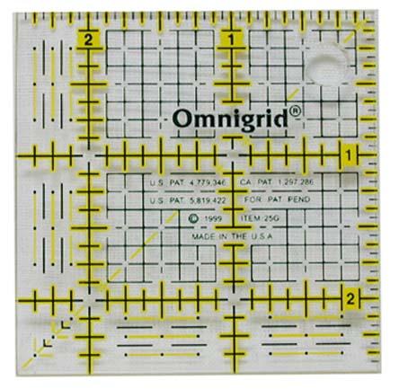 Omnigrid Square Quilting Ruler with Grid 2.5" R25G - 123Stitch