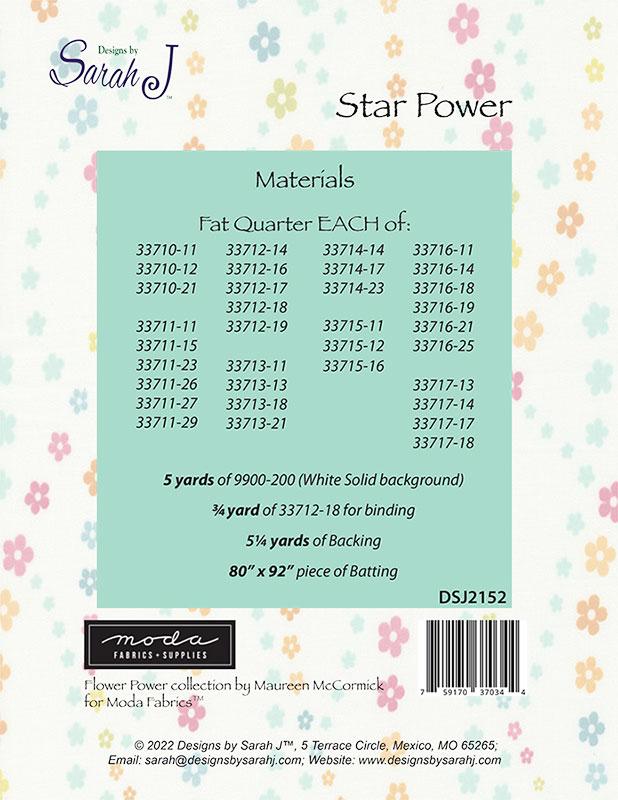 Designs by Sarah J Star Power - Quilt Pattern - 123Stitch