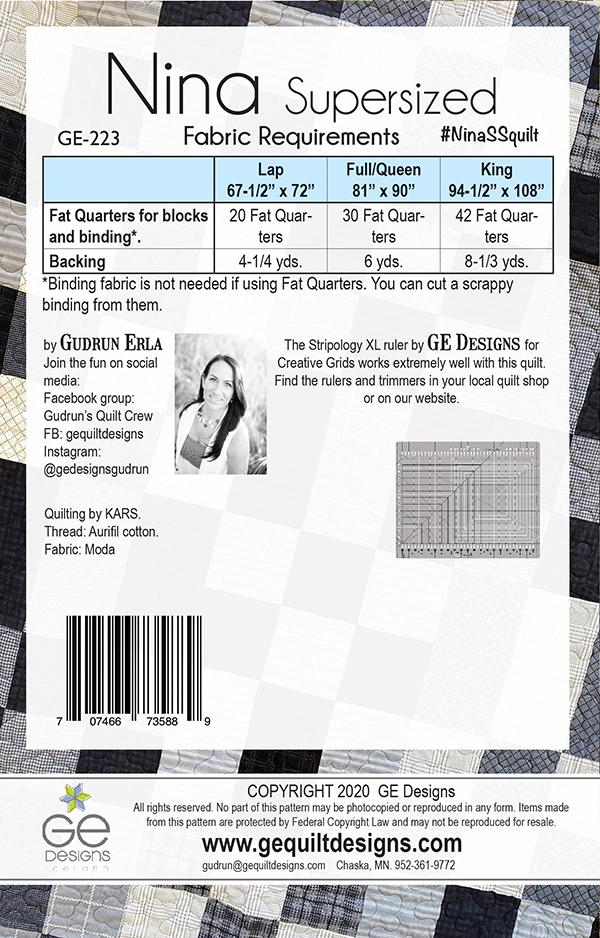 GE Designs Nina Supersized - Quilt Pattern - 123Stitch