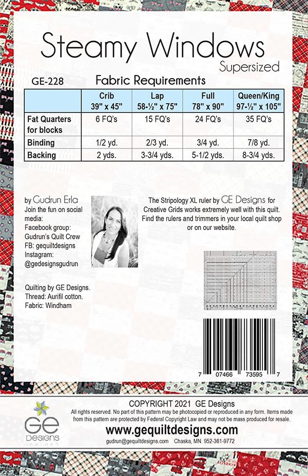 GE Designs Steamy Windows Supersized - Quilt Pattern - 123Stitch