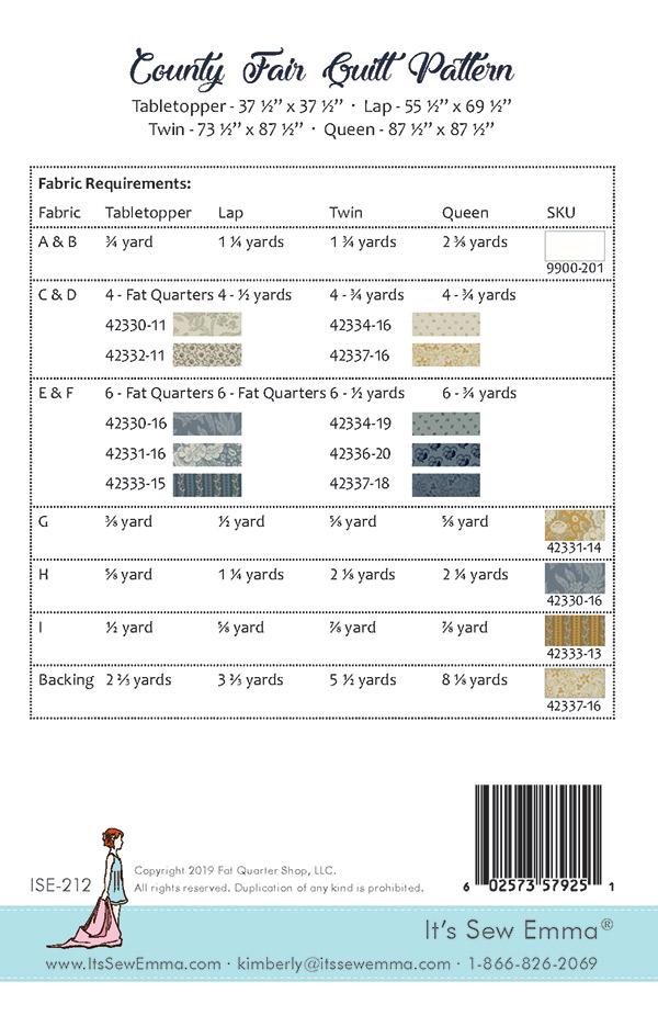 Its Sew Emma County Fair - Quilt Pattern - 123Stitch