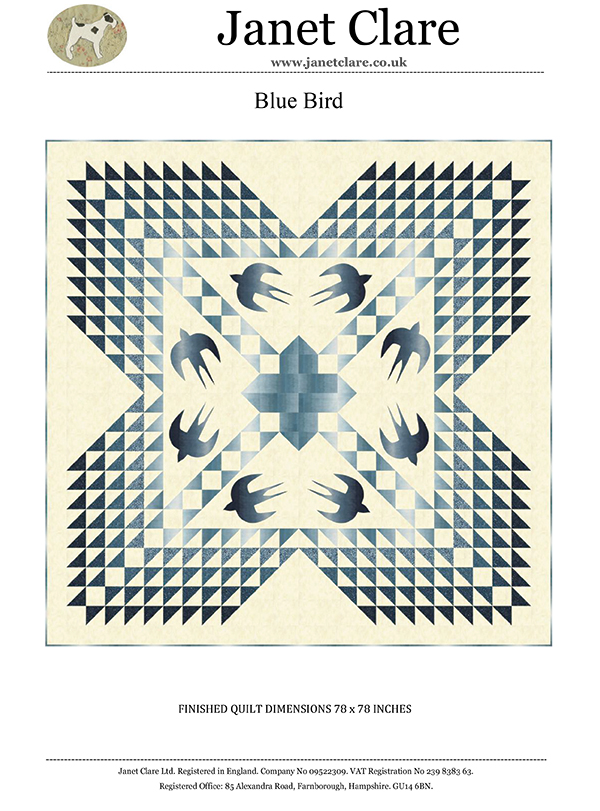 Janet Clare Blue Bird - Quilt Pattern - 123Stitch