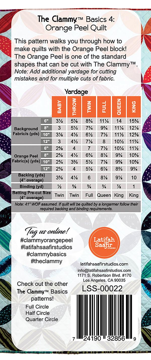Latifah Saafir Studios The Clammy Basic 4 Orange Peel - Quilt Pattern - 123Stitch