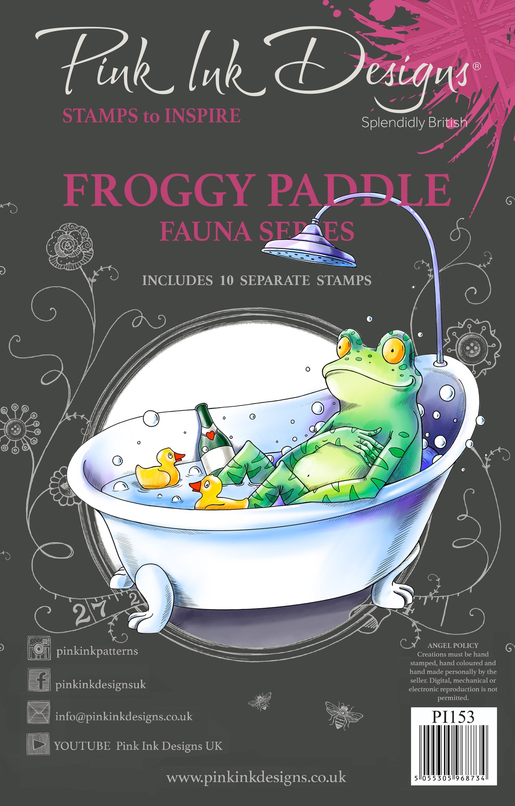 Pink Ink Designs Froggy Paddle - Clear Stamp Set - 123Stitch