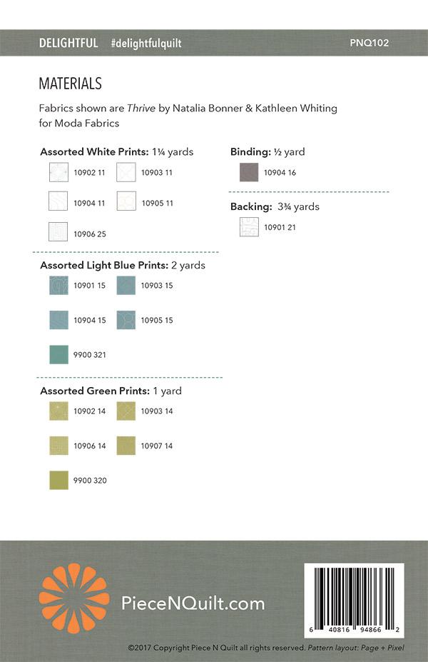 Piece N Quilt Delightful - Quilt Pattern - 123Stitch