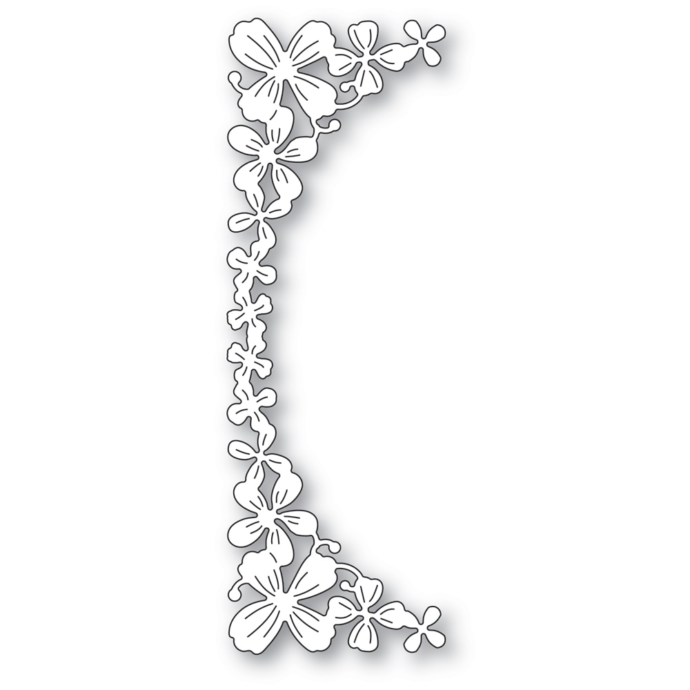 Poppystamps Flower Field Tall Curve Border - Craft Die - 123Stitch