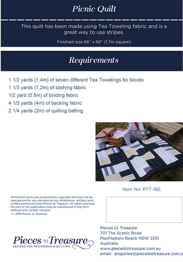 Pieces To Treasure Picnic Quilt - Quilt Pattern - 123Stitch