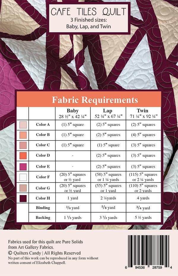 Quilters Candy Cafe Tiles - Quilt Pattern - 123Stitch