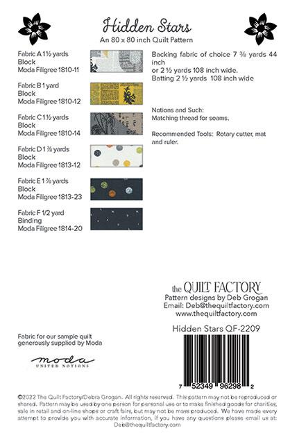 The Quilt Factory Hidden Stars - Quilt Pattern - 123Stitch