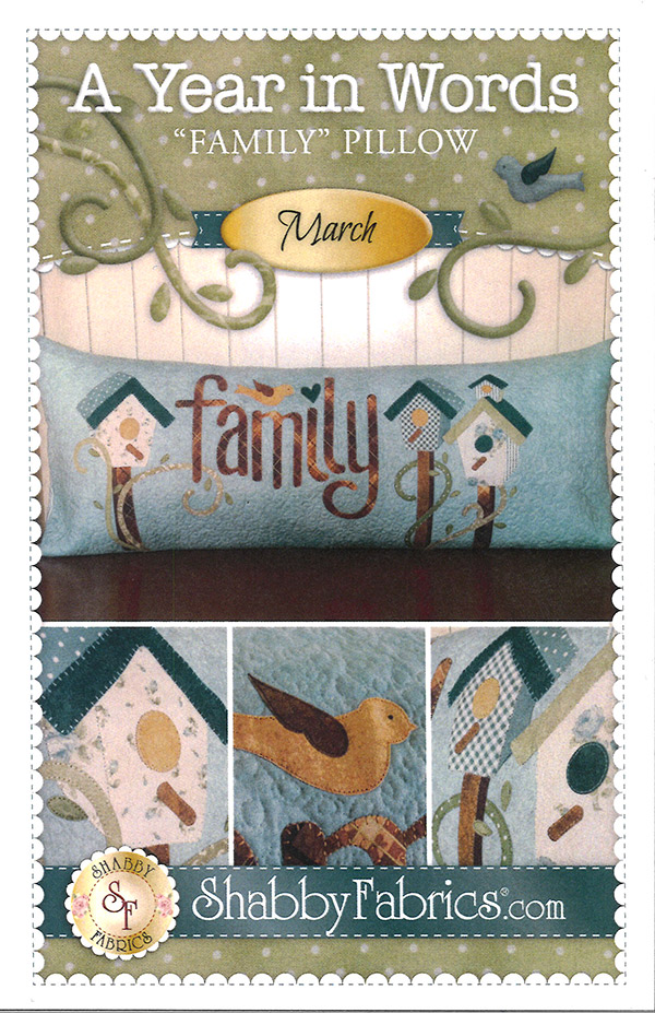 Shabby Fabrics A Year In Words - Family/Mar - Quilt Pattern - 123Stitch