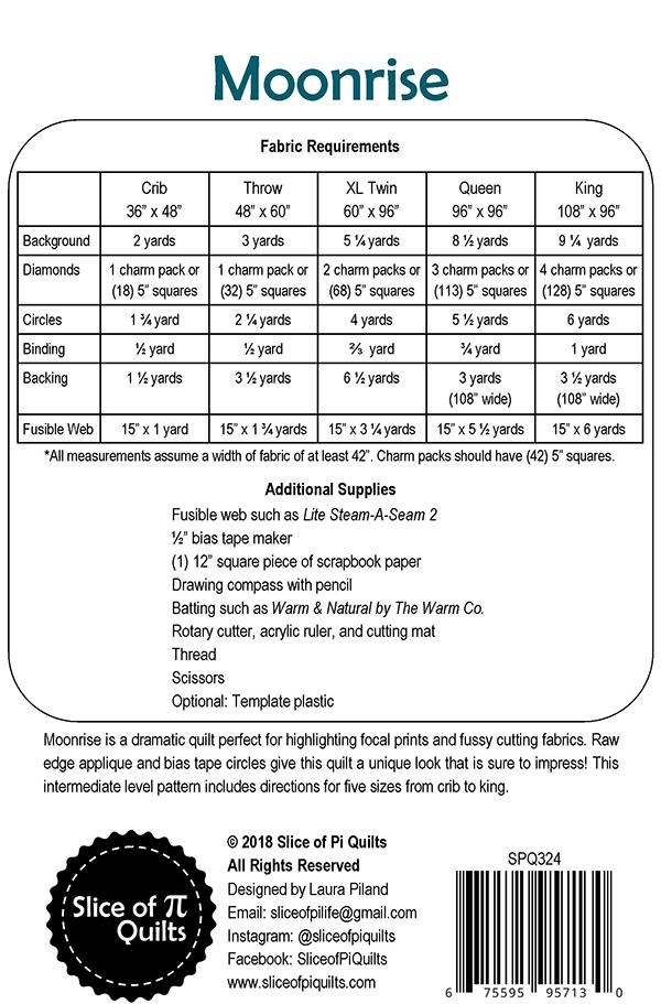 Slice Of Pi Quilts Moonrise - Quilt Pattern - 123Stitch