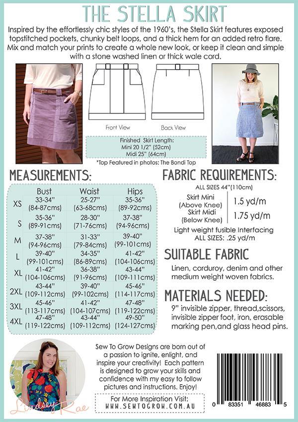 Sew To Grow Stella Skirt - Sewing Pattern - 123Stitch
