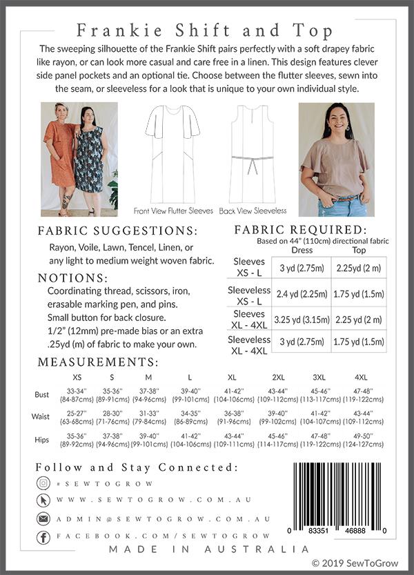 Sew To Grow Frankie Shift and Top - Sewing Pattern - 123Stitch
