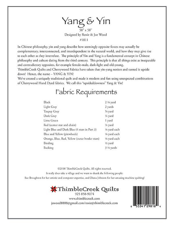 Thimblecreek Quilts Yang and Yin - Quilt Pattern - 123Stitch